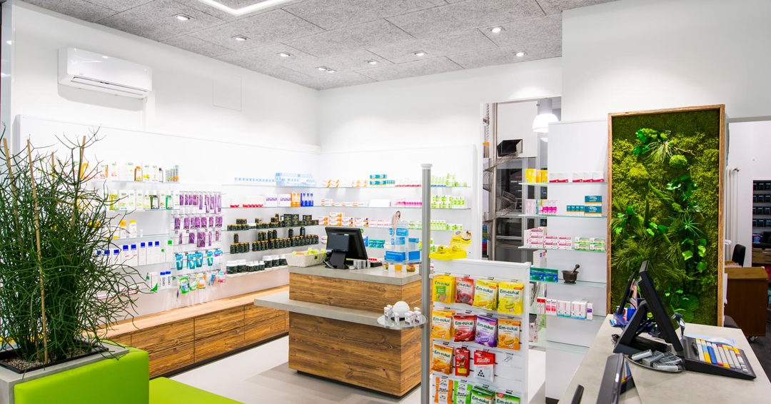 Inspiration: Acoustic ceiling in renovated pharmacy | Troldtekt